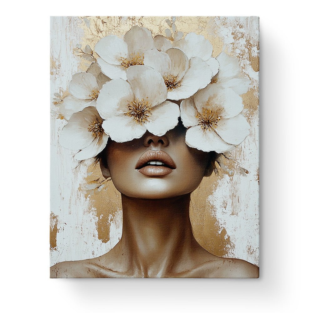 Golden Bloom Elegance - Floral Women - Fixed Kits - Paint By Numbers Kit