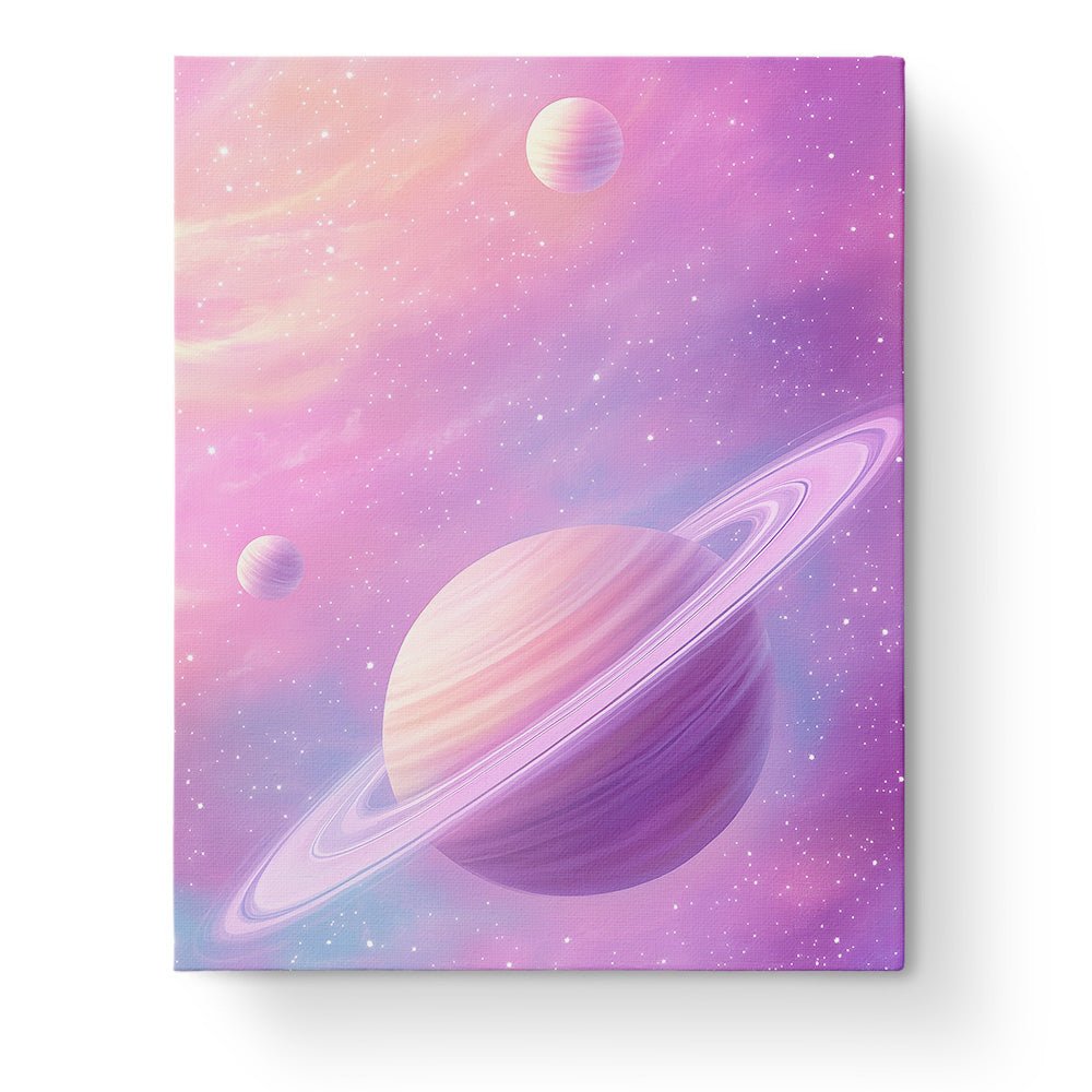 Pastel Saturn and Planets - Galaxies - Fixed Kits - Paint By Numbers Kit