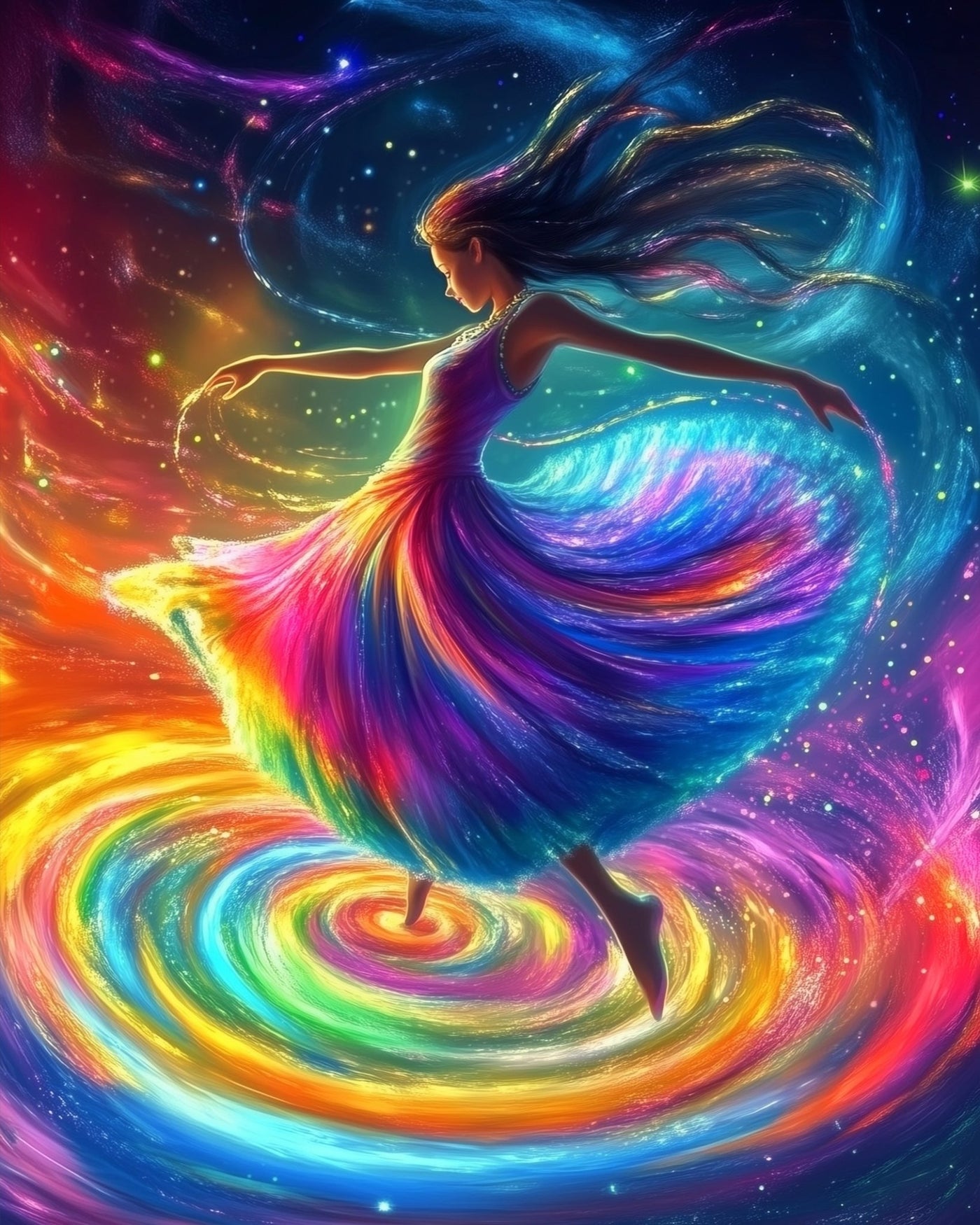 Rainbow Dancer - Meditation - Fixed Kits - Paint By Numbers Kit