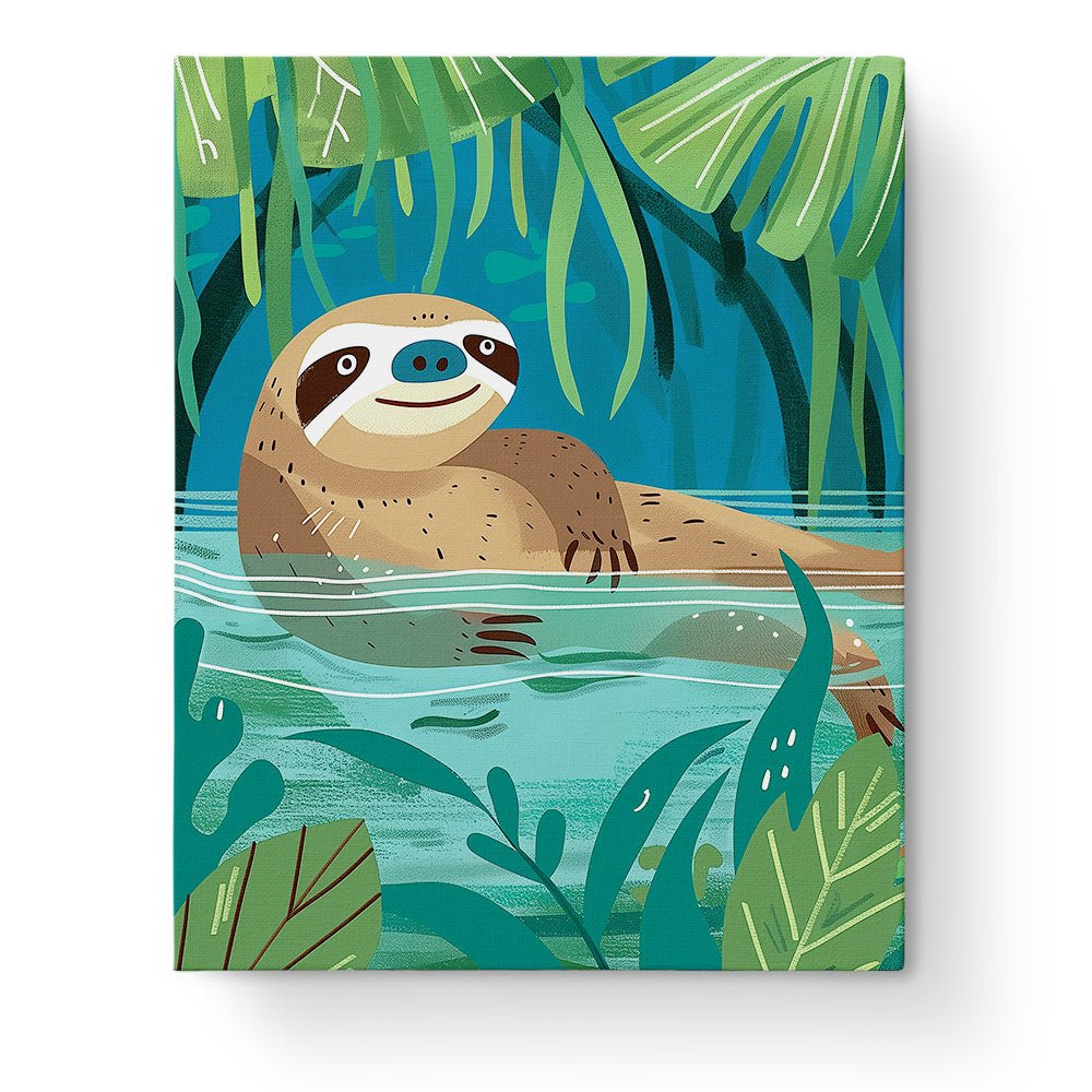Relaxing Sloth in Jungle - Kids - Fixed Kits - Paint By Numbers Kit